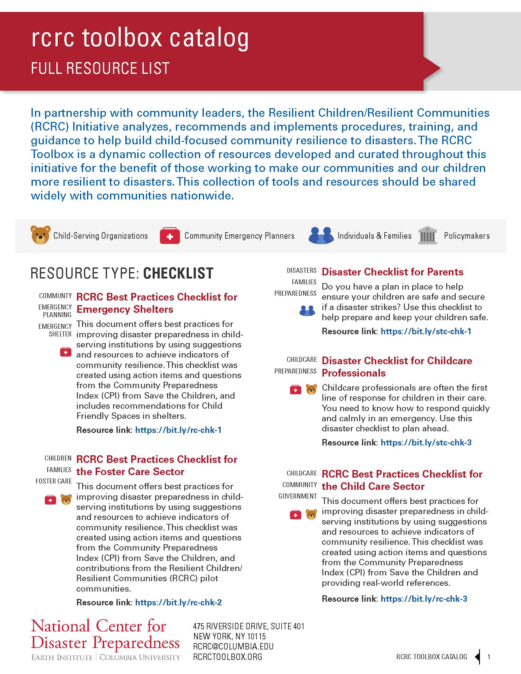 RCRC Toolbox Catalog | RCRC Toolbox